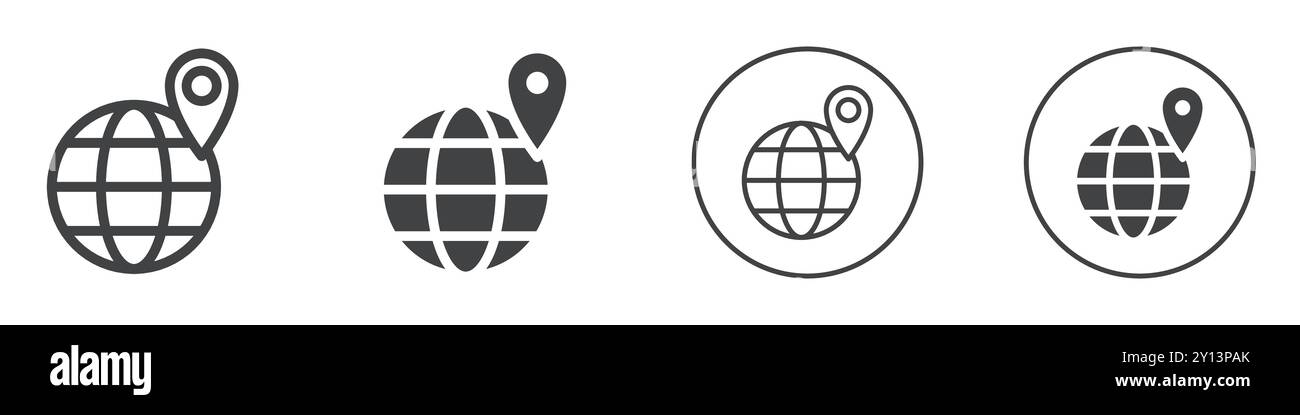 Location icon simple flat vector symbol outline collection set logo ...