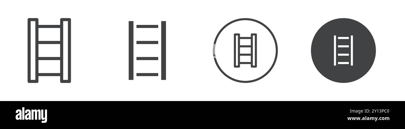 Ladder icon simple flat vector symbol outline collection set logo Stock ...