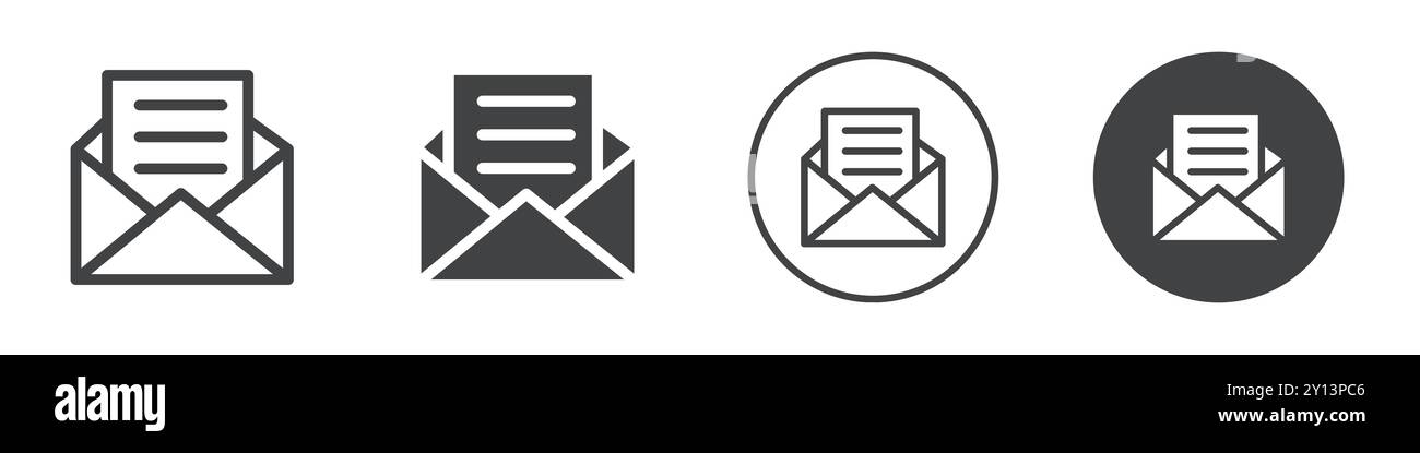 Letter icon simple flat vector symbol outline collection set logo Stock ...