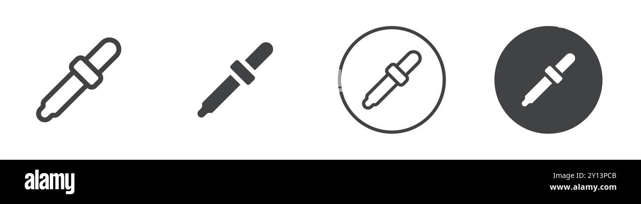 pipette icon simple flat vector symbol outline collection set logo ...