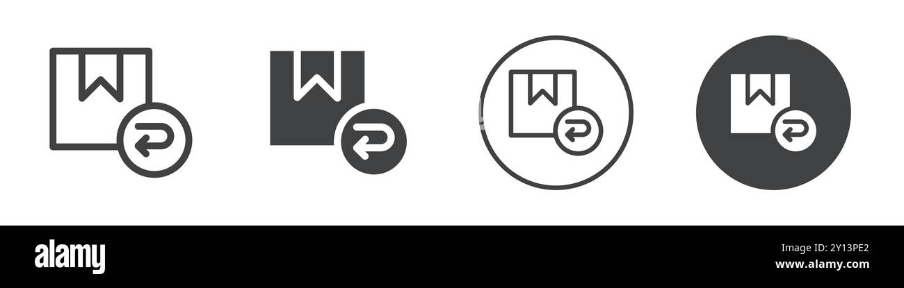 Returns box icon simple flat vector symbol outline collection set logo ...