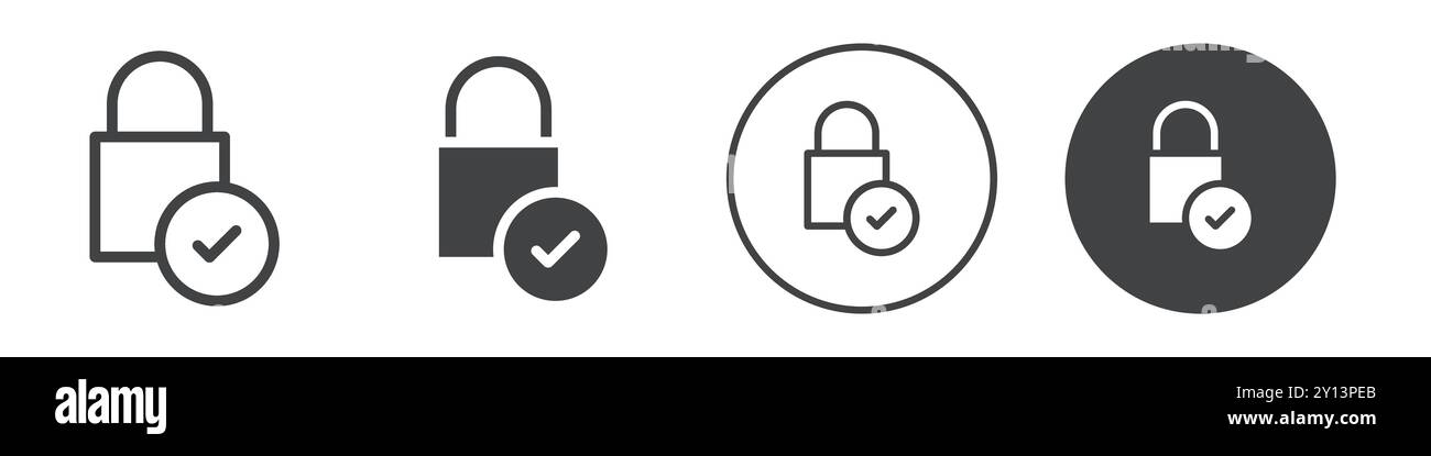 Password Safety icon simple flat vector symbol outline collection set ...