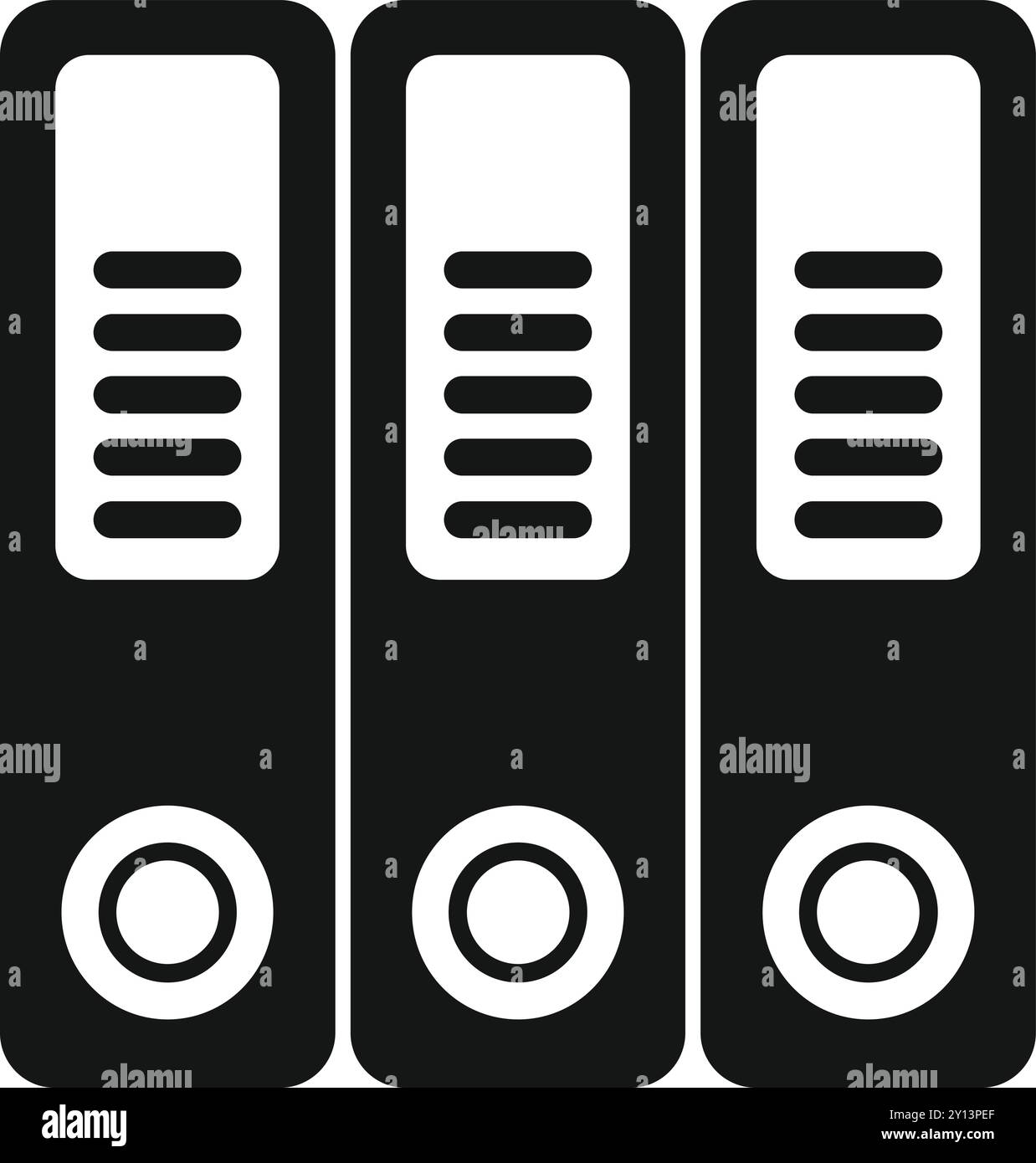 Simple vector icon of office folders standing in a row, perfect for ...
