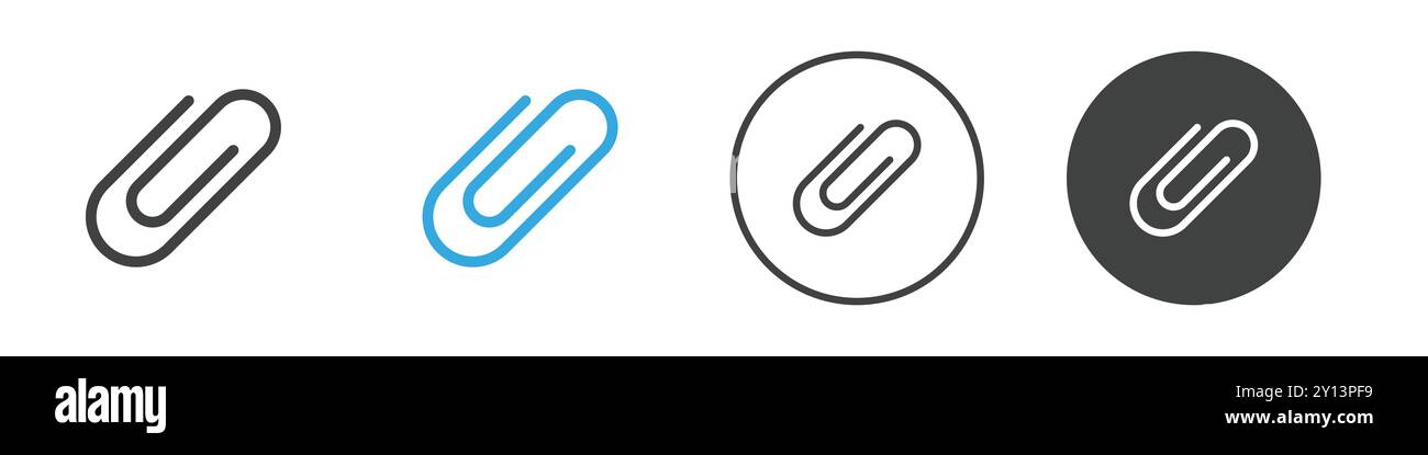 Paper Clip icon simple flat vector symbol outline collection set logo ...