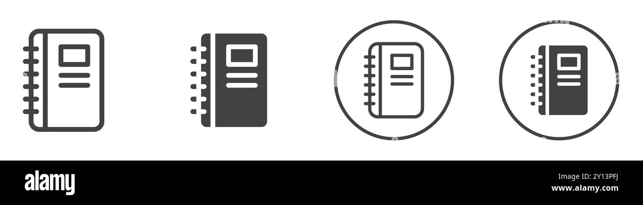 Notepad icon simple flat vector symbol outline collection set logo ...