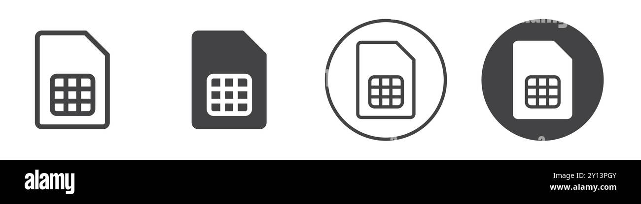 Sim card icon simple flat vector symbol outline collection set logo Stock Vector Image & Art - Alamy