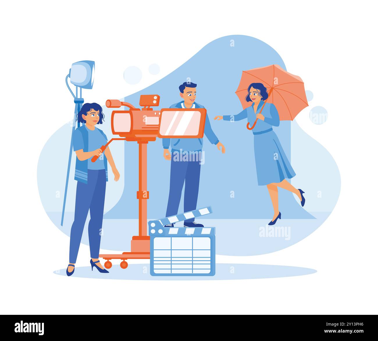 Cameraman young woman movie camera Stock Vector Images - Alamy