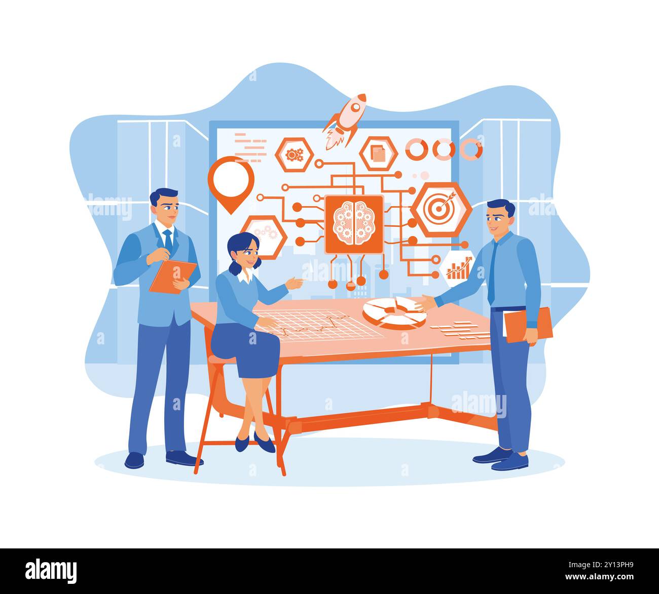 UX developer and UI designer working together. Creative digital ...