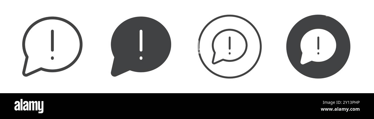 Speech bubble with an exclamation mark icon simple flat vector symbol ...