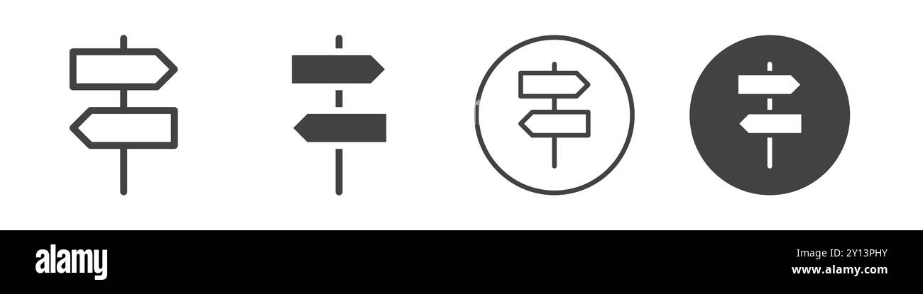 Signpost icon simple flat vector symbol outline collection set logo ...