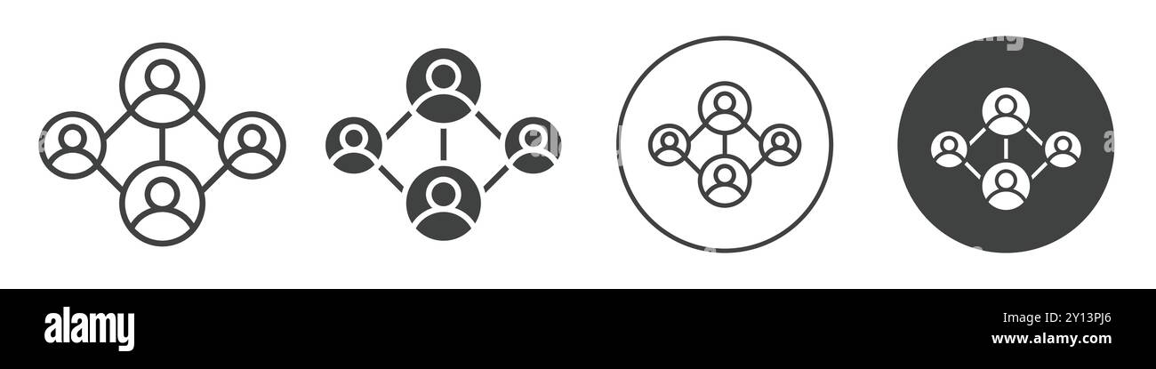 Social network connection icon simple flat vector symbol outline ...