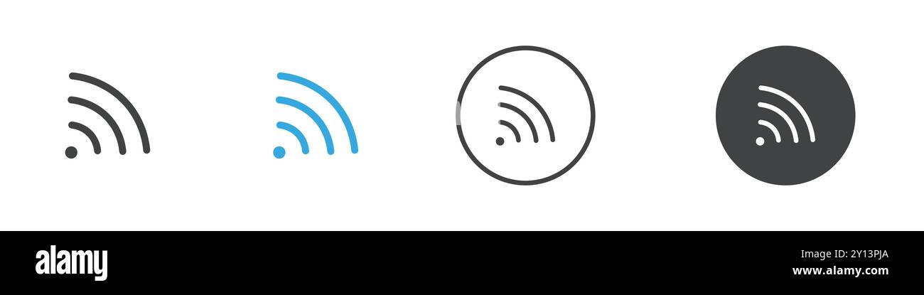 Wireless signal icon simple flat vector symbol outline collection set logo Stock Vector Image ...