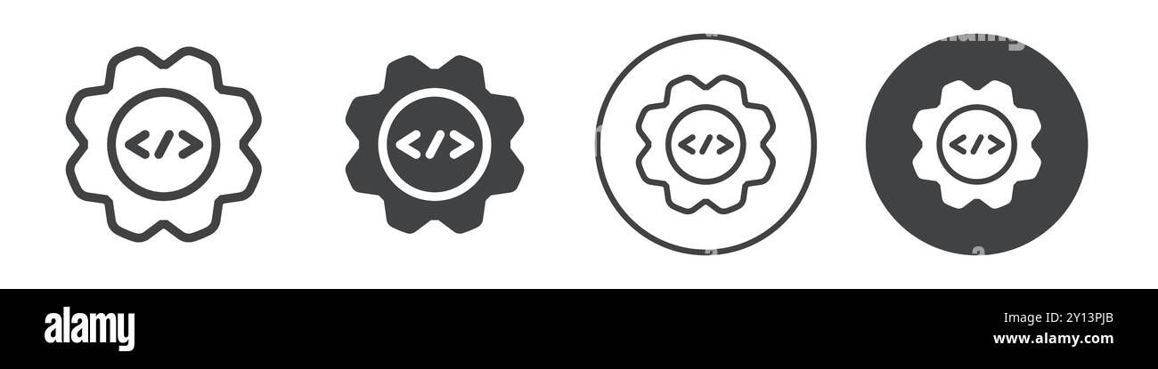 Software Development icon simple flat vector symbol outline collection ...