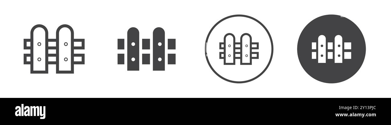 Plank fence icon simple flat vector symbol outline collection set logo ...