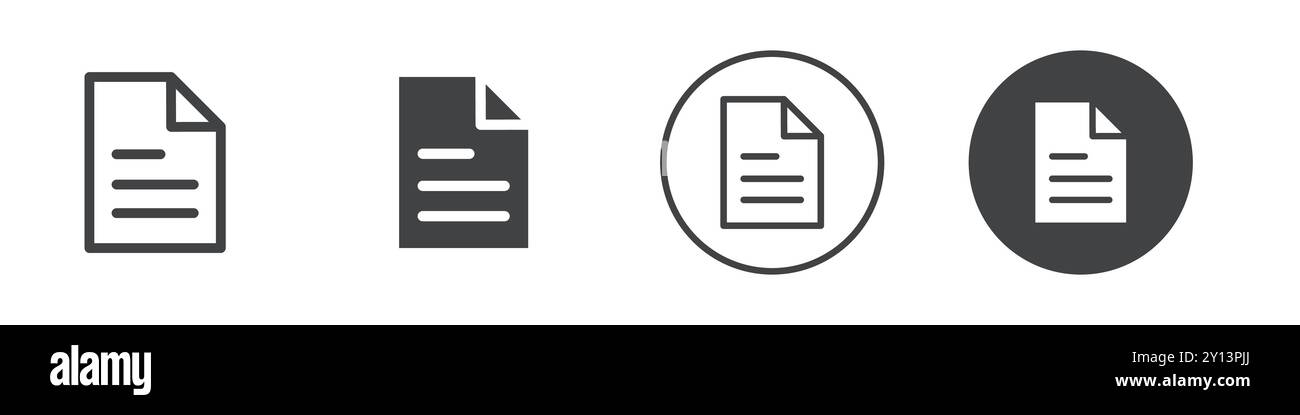 Sheet of paper with text icon simple flat vector symbol outline ...