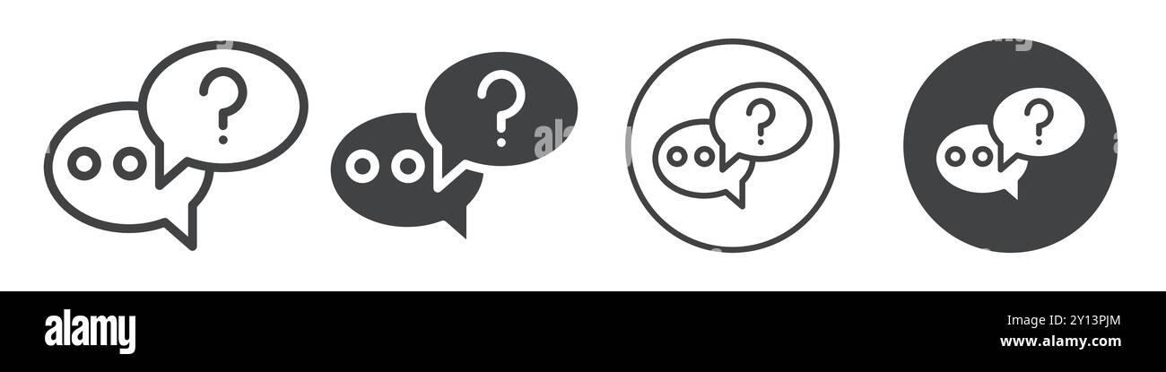 QnA icon simple flat vector symbol outline collection set logo Stock ...