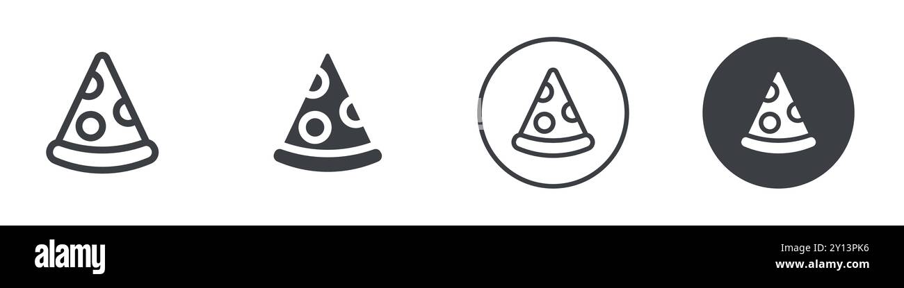 Pizza slice icon simple flat vector symbol outline collection set logo ...