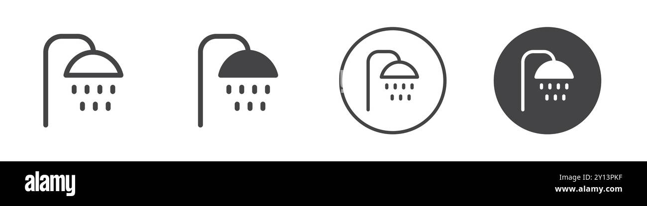 Shower icon simple flat vector symbol outline collection set logo Stock ...