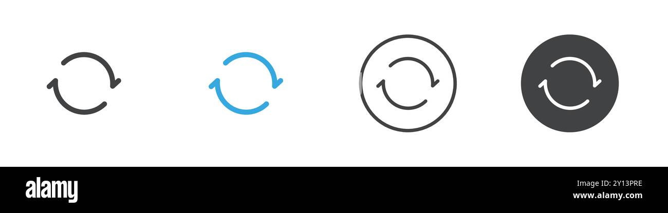 Refresh arrows icon simple flat vector symbol outline collection set logo Stock Vector Image ...