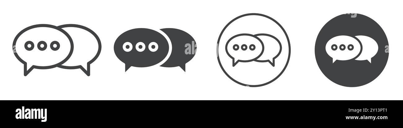 Speech balloons message icon simple flat vector symbol outline ...