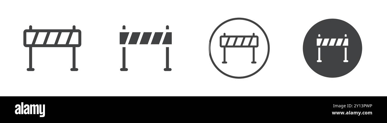 Road barrier icon simple flat vector symbol outline collection set logo ...