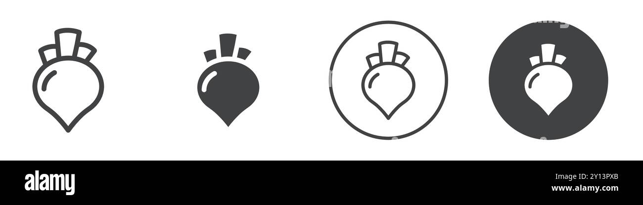 Turnip icon simple flat vector symbol outline collection set logo Stock ...