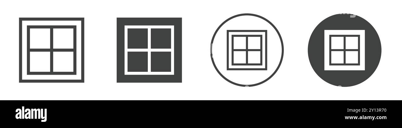 window icon simple flat vector symbol outline collection set logo Stock ...