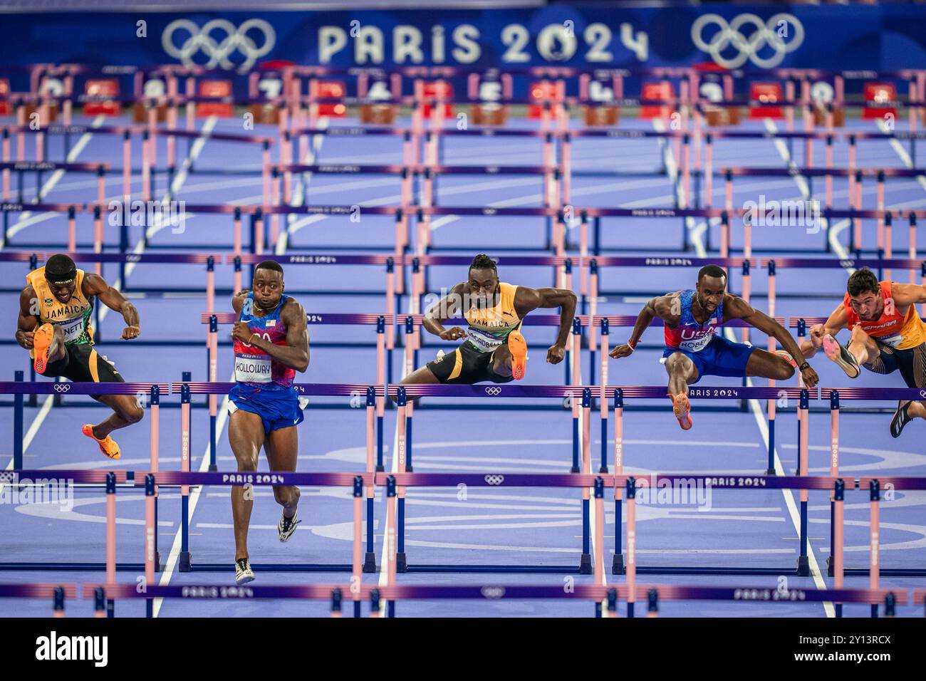 Rasheed Broadbell participating in the 110 meters hurdles at the Paris ...