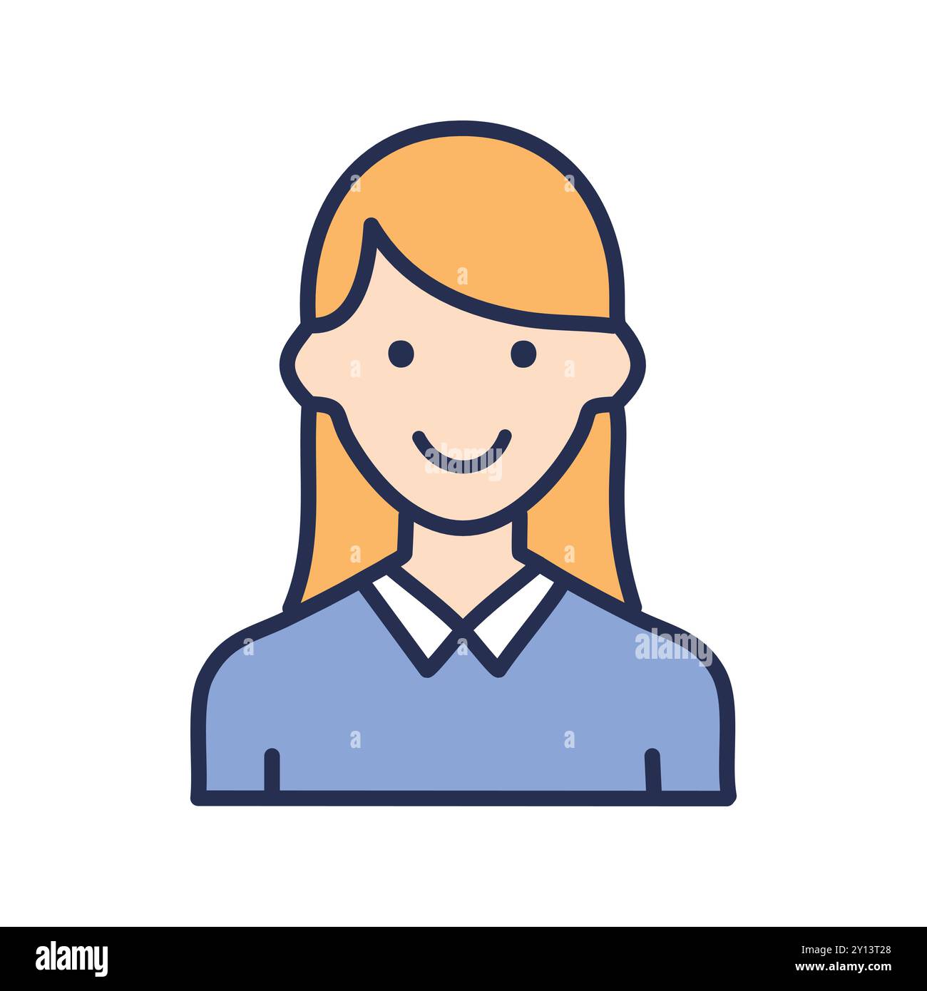 Smiling confident girl face profile Stock Vector Images - Alamy