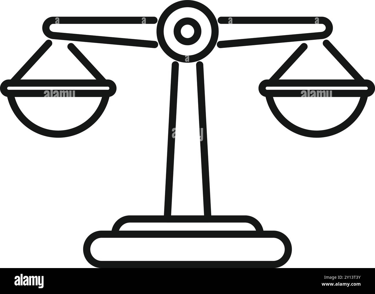 Simple line art illustration of a balance scale, representing the ...