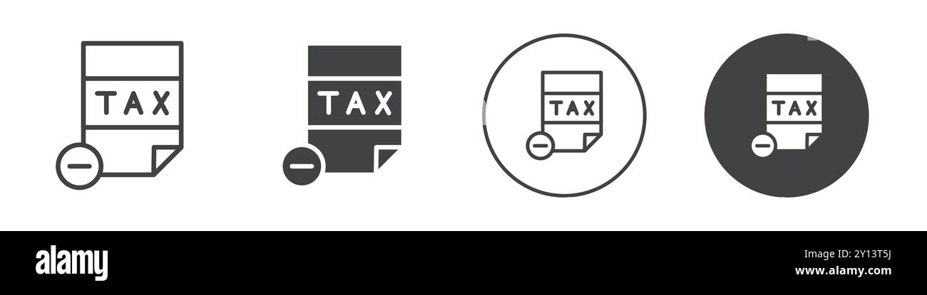 Tax Deduction icon simple flat vector symbol outline collection set logo Stock Vector Image ...