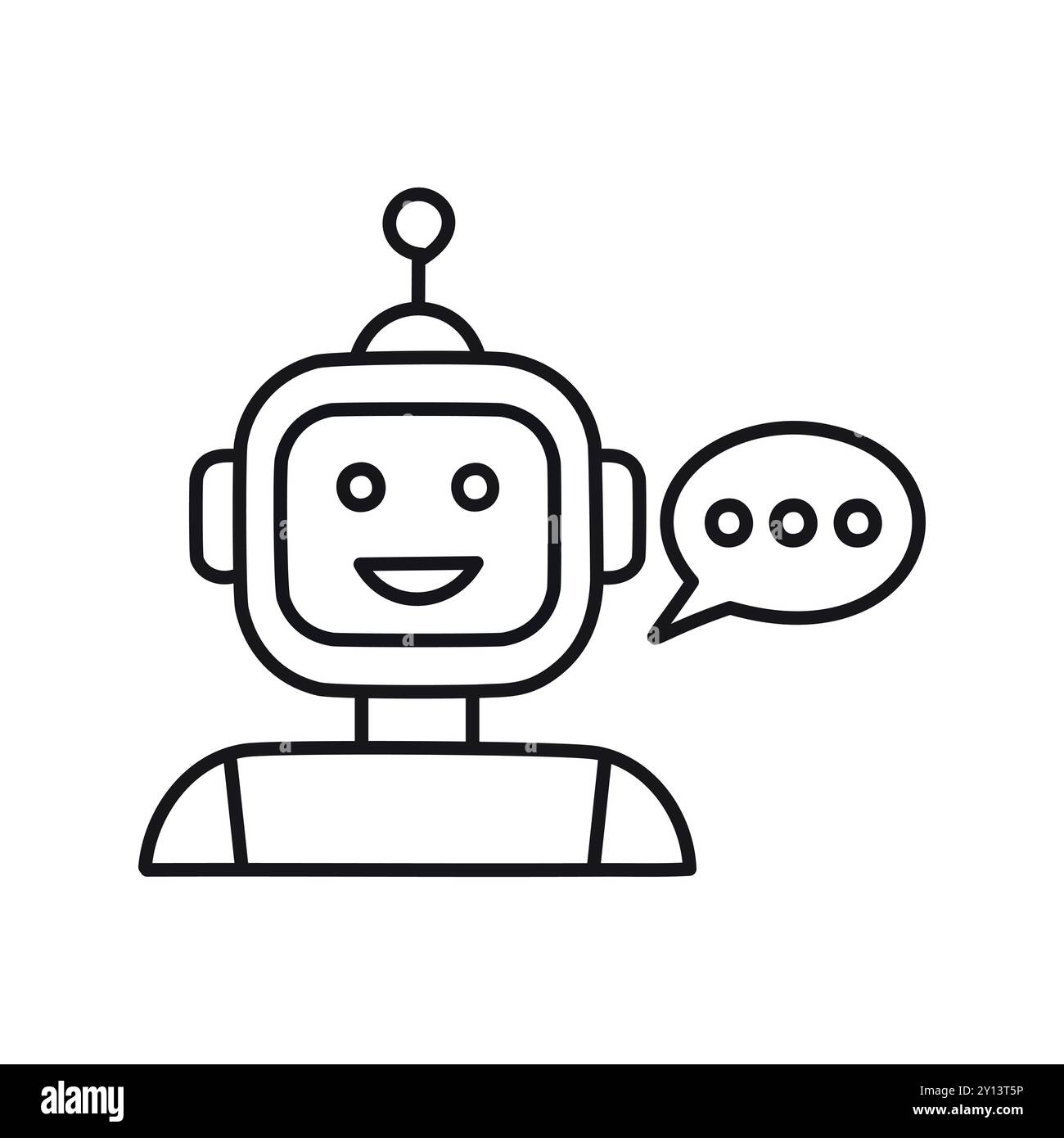 Chatbot Robot Icon Friendly Robot With A Speech Bubble Representing Communication Assistance