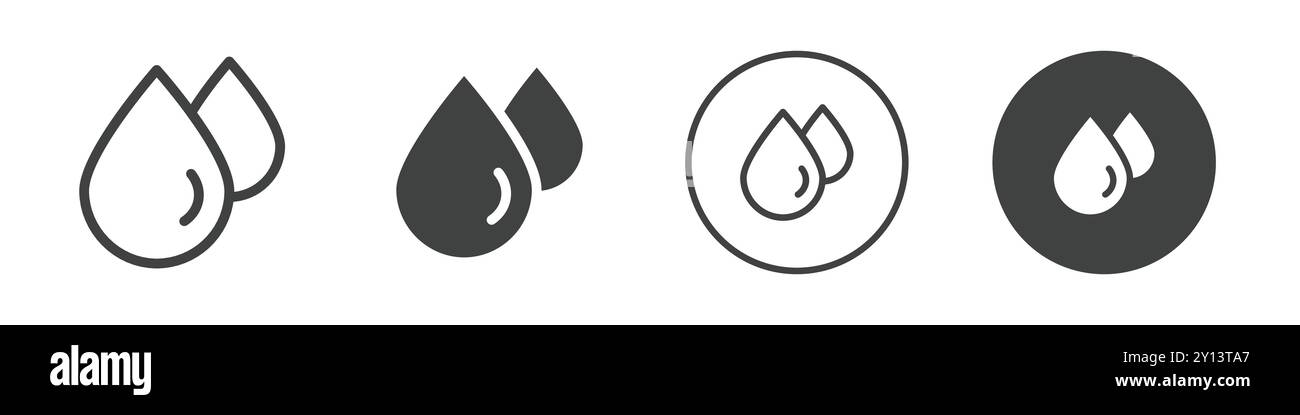 Water drops icon simple flat vector symbol outline collection set logo Stock Vector Image & Art ...