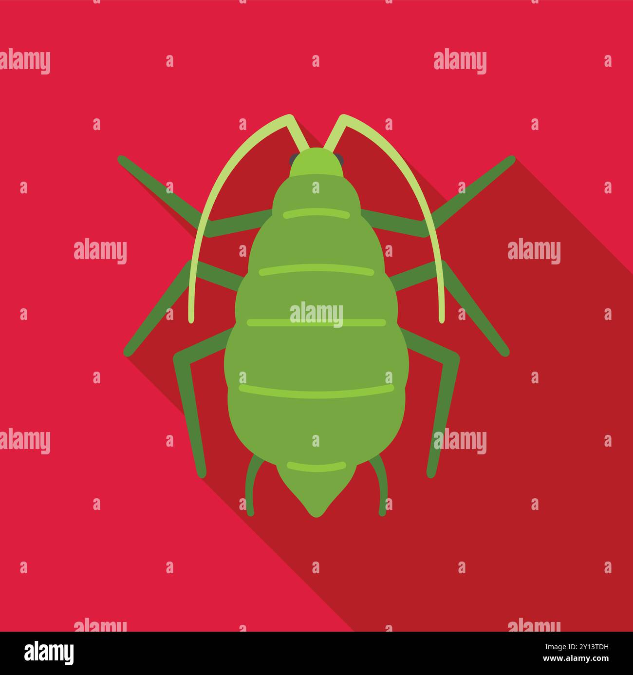 Minimalist vector illustration of a green aphid insect, ideal for ...