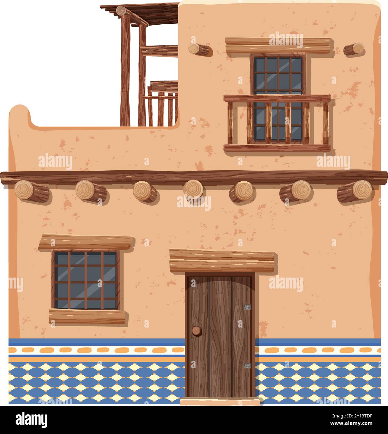 Illustration of a classic Mexican adobe house Stock Vector Image & Art ...