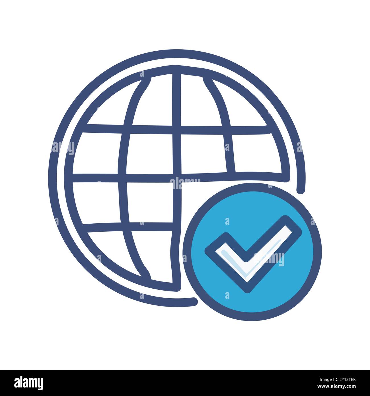 Global approval. Globe with check mark, indicating worldwide acceptance ...