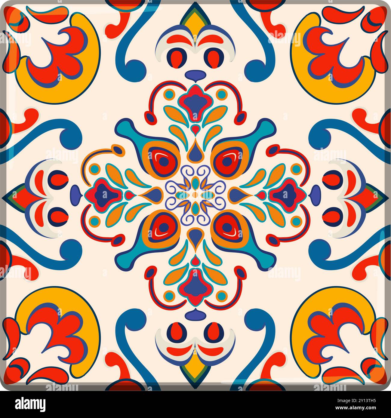 Symmetrical floral motifs Cut Out Stock Images & Pictures - Alamy