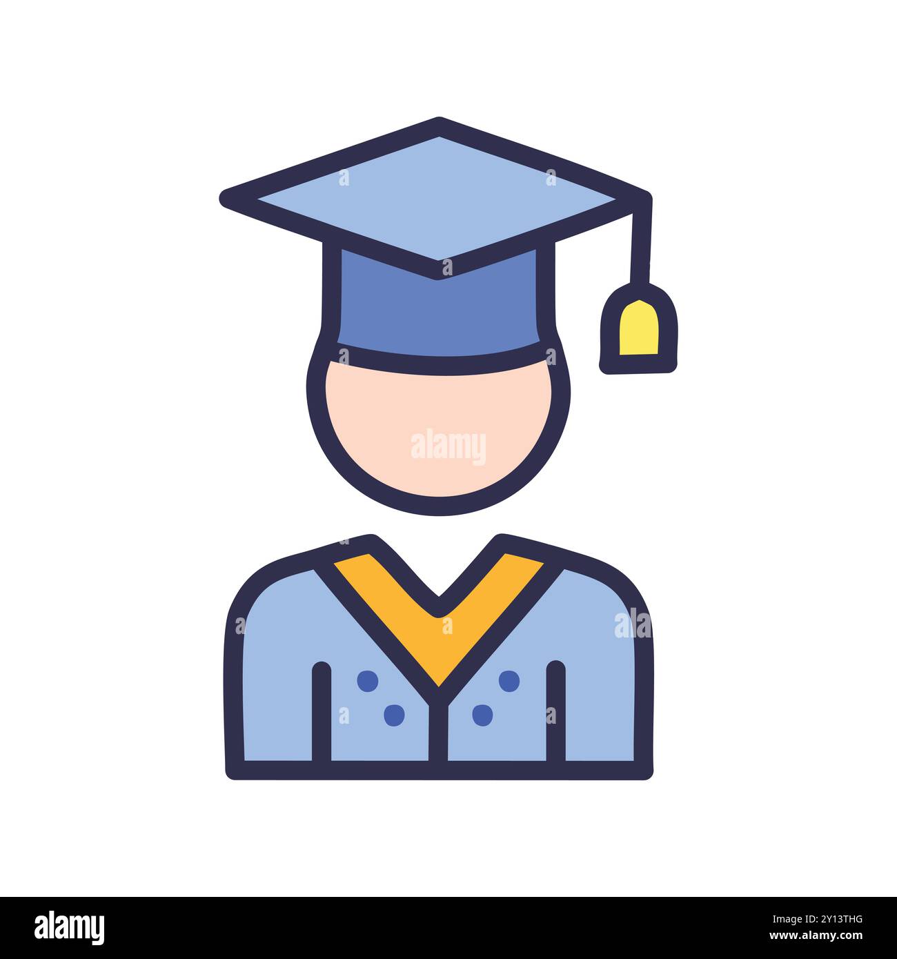 Graduate icon. Graduation cap, gown, and diploma represent educational ...