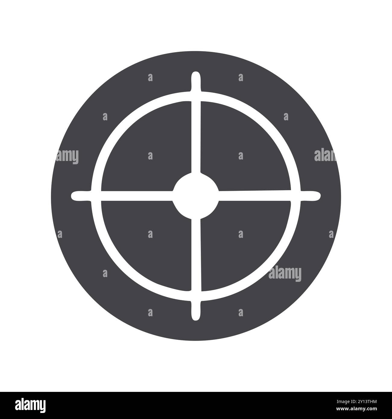 Target icon. Simple, circular target with four points, symbolizing ...