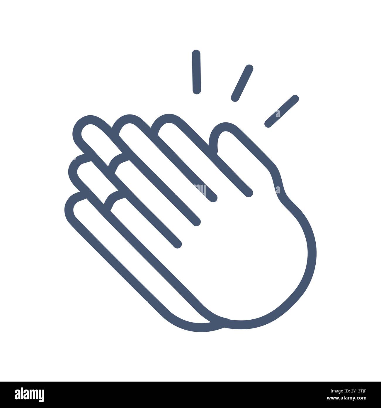 Clapping hands icon. Two hands clapping together in a simple line art ...
