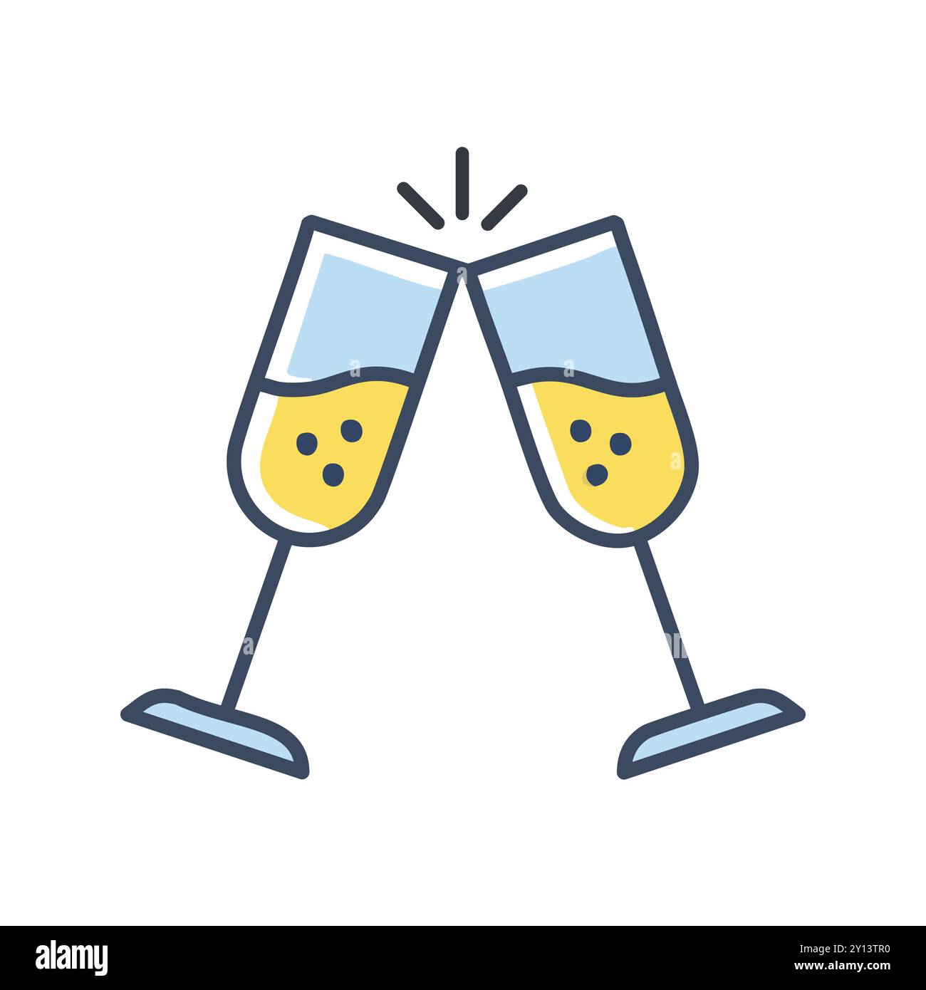 Clinking champagne glasses clipart Stock Vector Images - Alamy