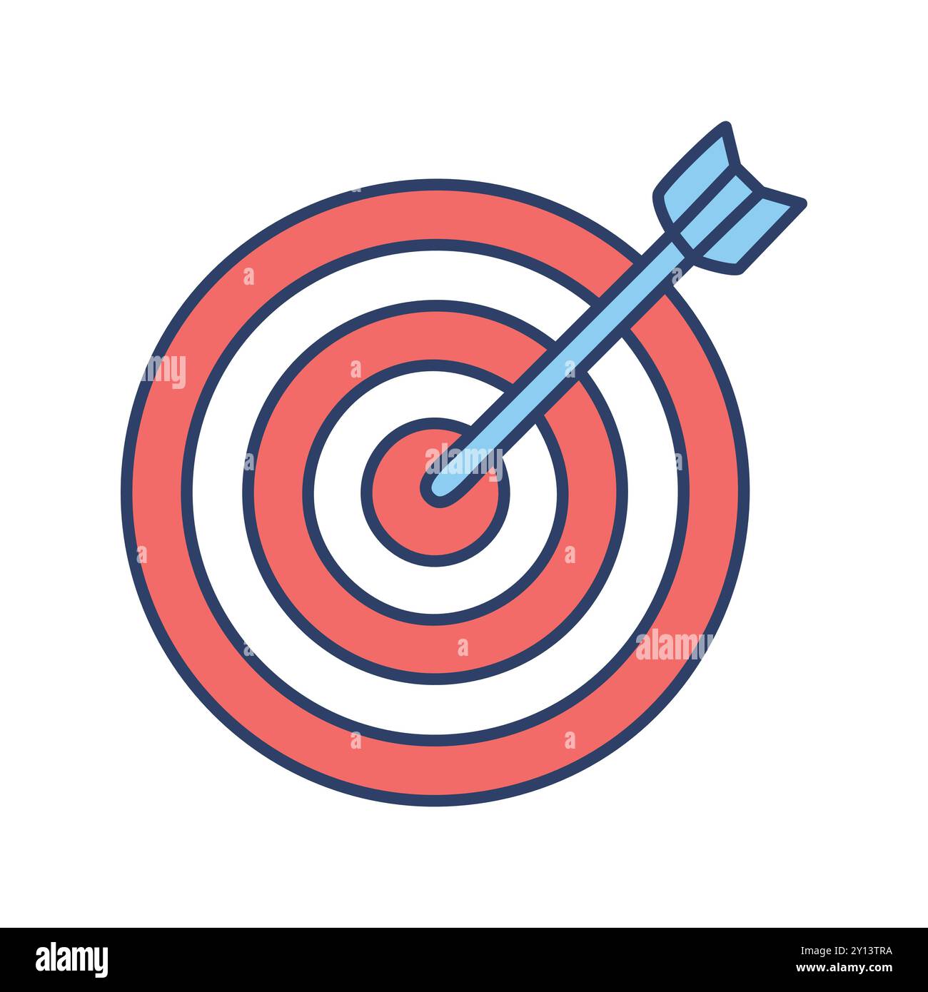 Bullseye target. Arrow hitting the center of a target, symbolizing success, achievement, and ...