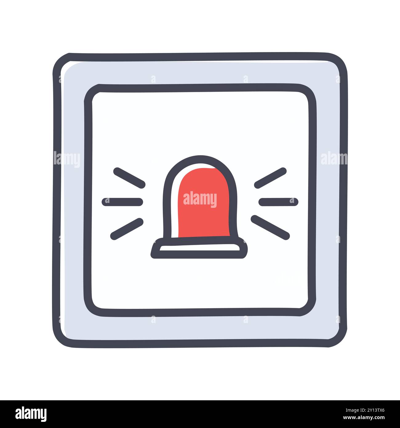 Alarm light icon. Red flashing light icon representing warning, danger ...