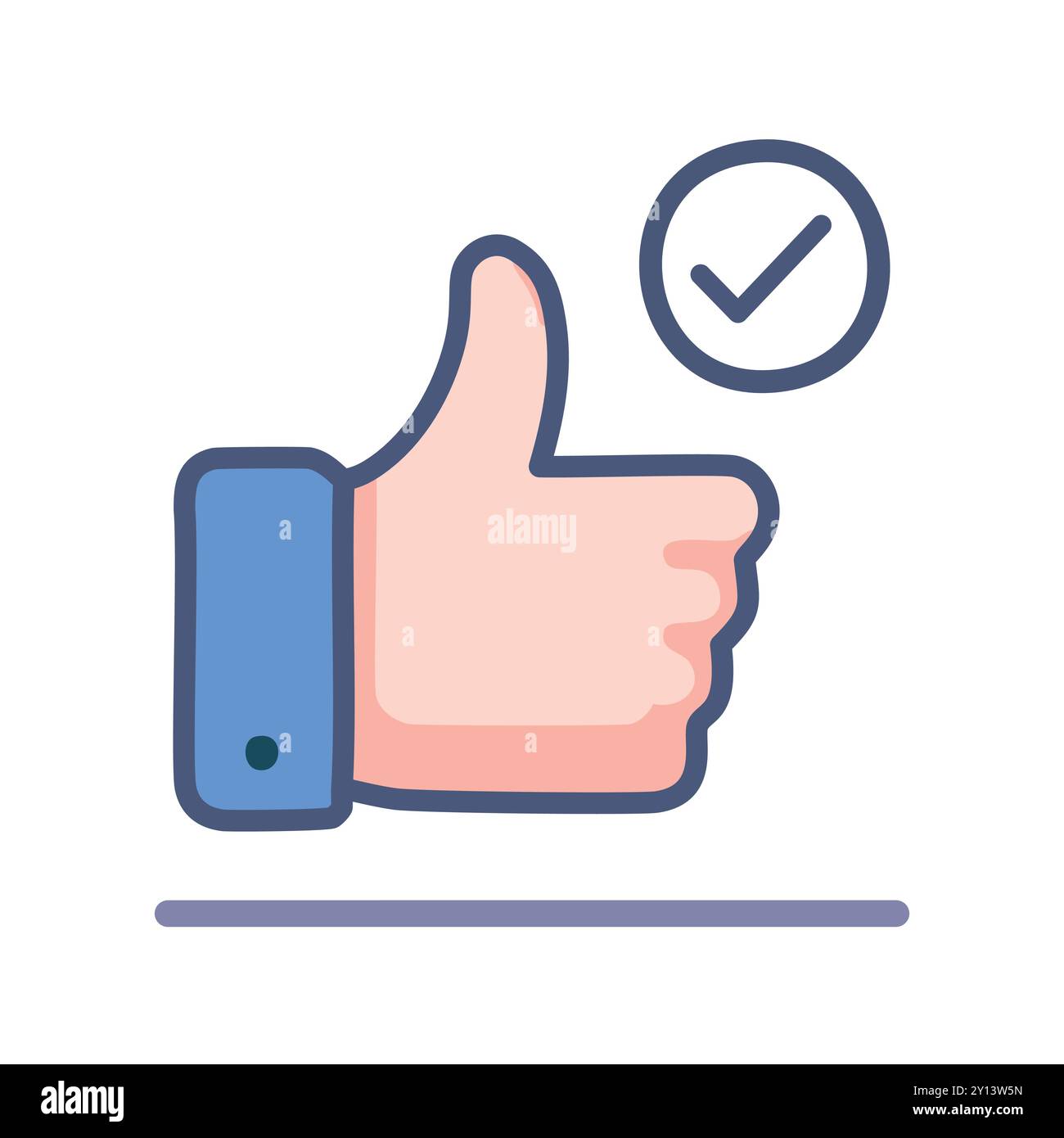 Thumbs up approval. Thumbs up icon with checkmark, signifying agreement, acceptance ...