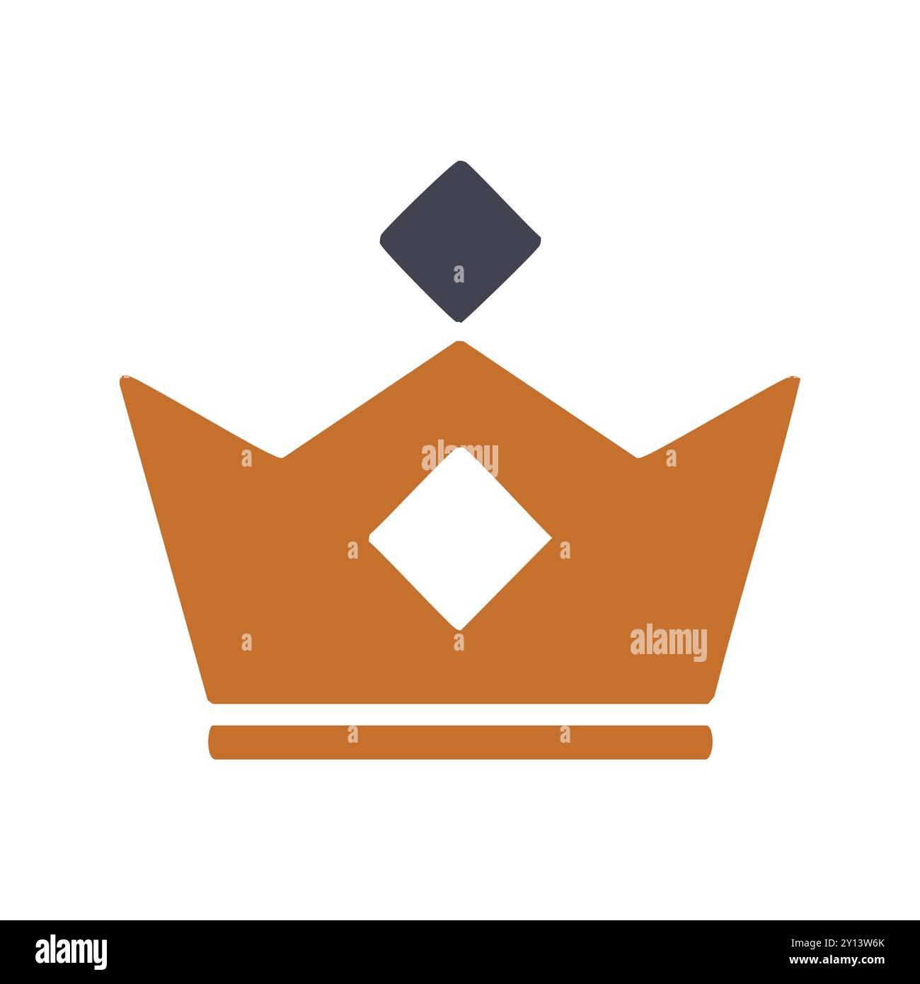 Crown symbol. Abstract crown design with a diamond shape on top ...