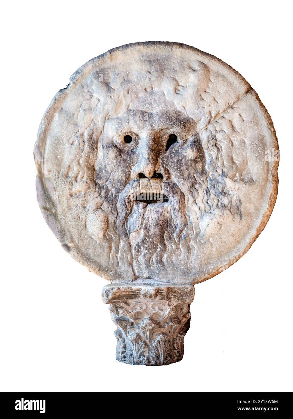 The Mouth of Truth sculpture, a marble carving of a face with a gaping ...