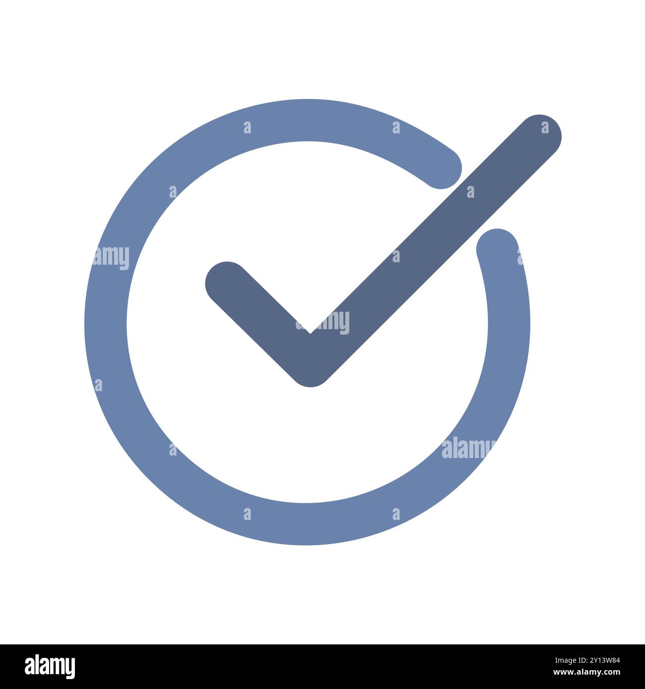 Check mark icon. Blue check mark inside a circle. Sign of approval, confirmation, and acceptance ...