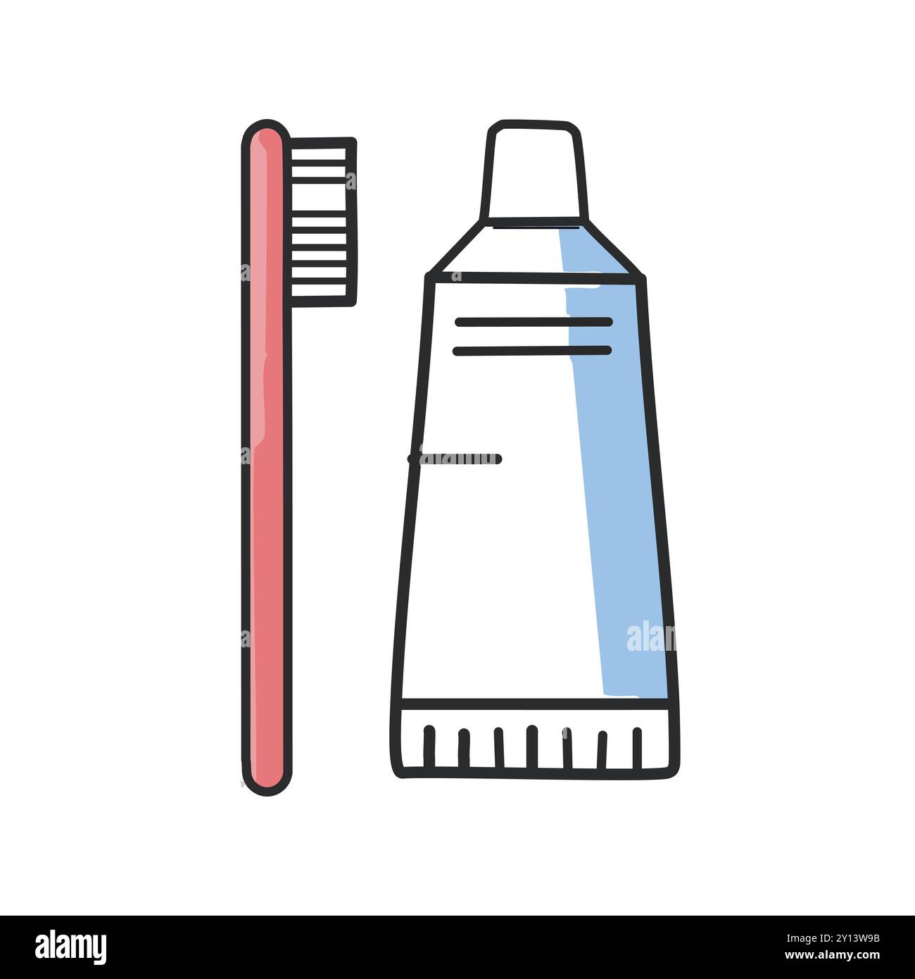 Toothbrush and paste. Clean teeth with a toothbrush and toothpaste for ...