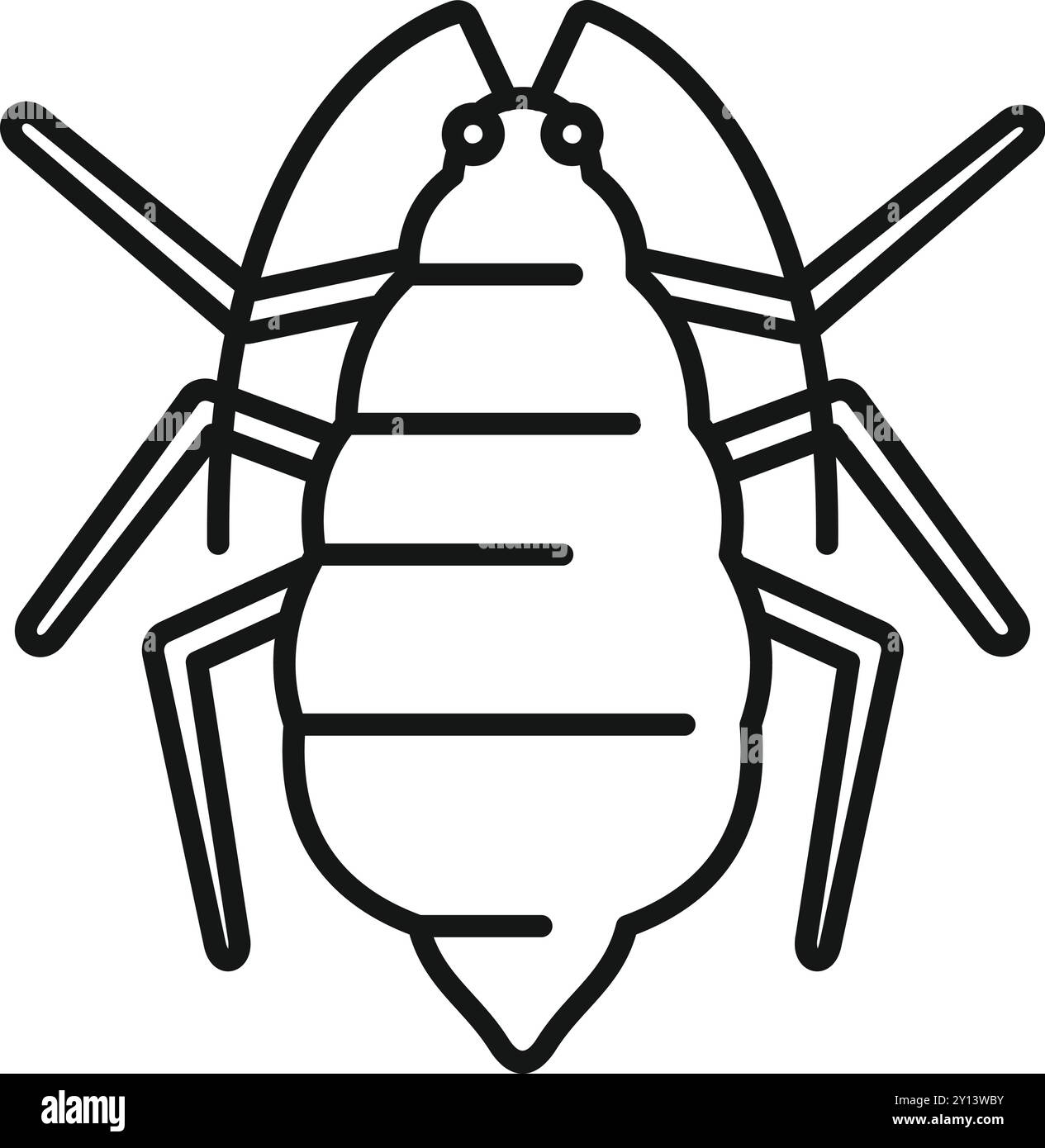 This is a simple linear icon representing a beetle with a big fat ...