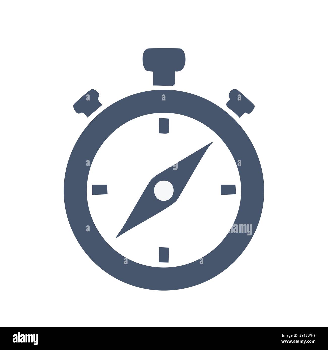 Time compass icon. Simple compass icon inside a stopwatch. Time ...